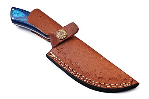 Damascus Knives Custom Handmade Hunting Knife- Best Damascus Steel Blade Skinning Knife- Fixed Blade Hunting Knife With Sheath Belt Loop