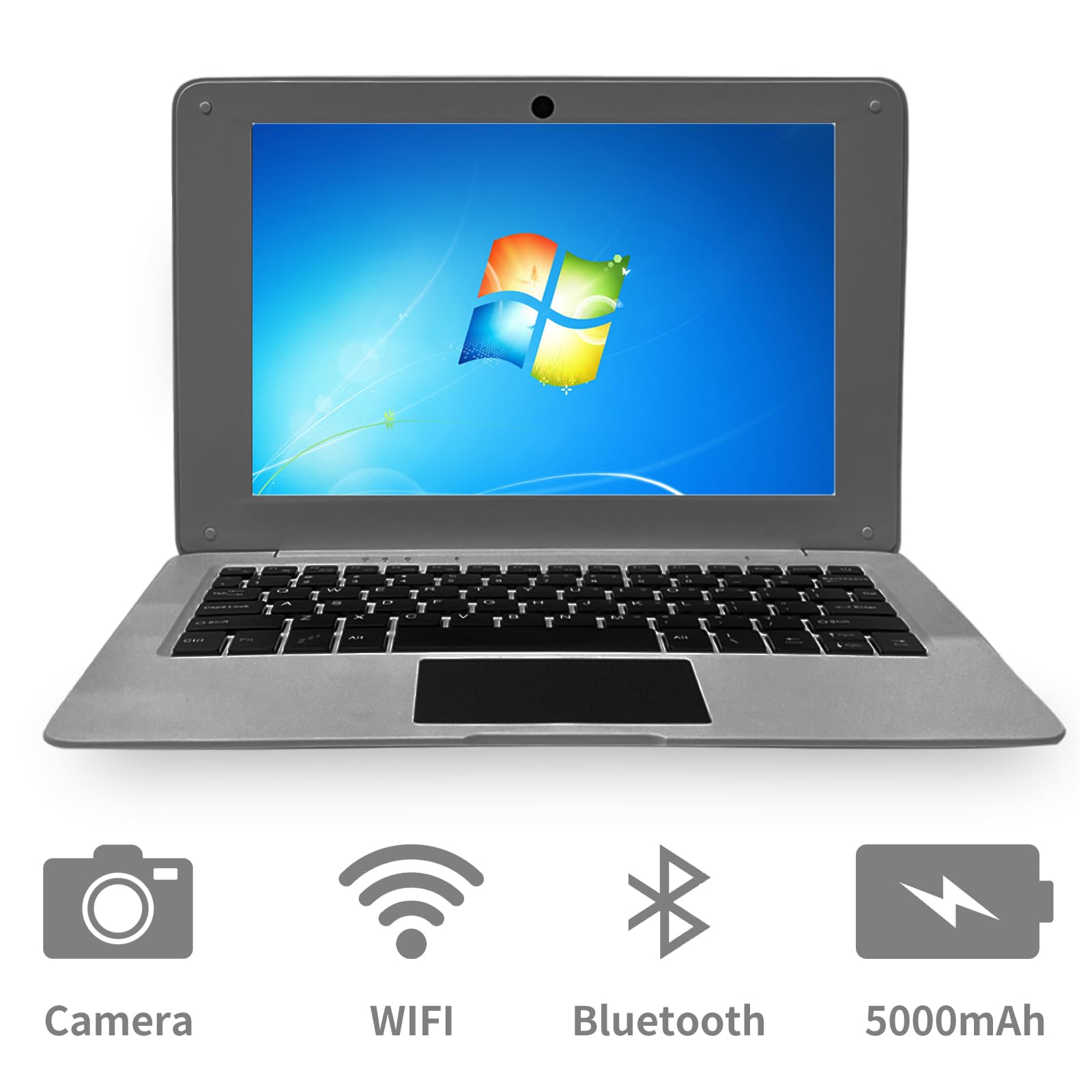 aichiw 10.1" Inch Laptop Mini Notebook, Portable Mini Computer with Intel CPU 4GB RAM 64GB eMMC Storage, Laptop Sleeve, Wireless Mouse, Mini Laptop with Windows 10(White)