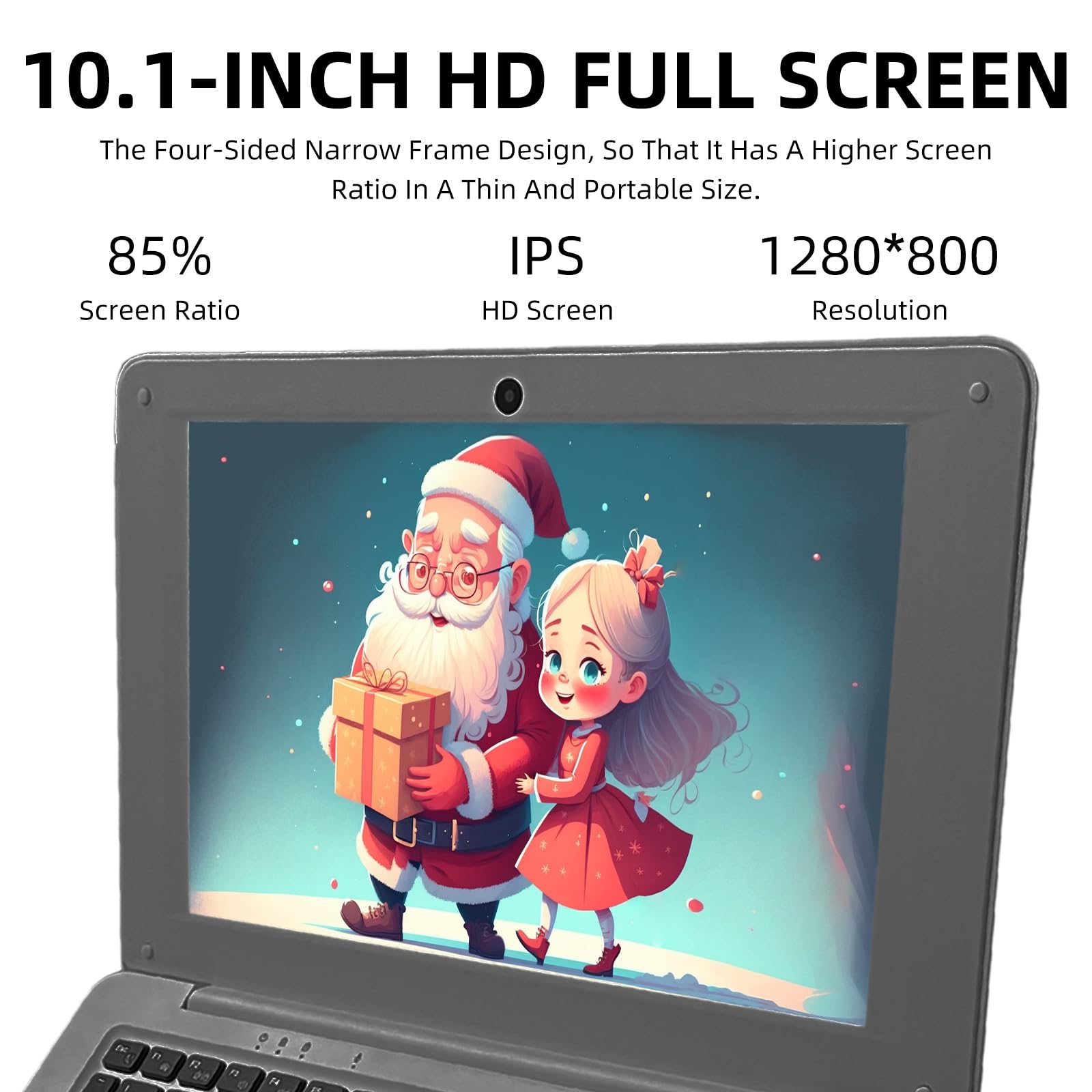 aichiw 10.1" Inch Laptop Mini Notebook, Portable Mini Computer with Intel CPU 4GB RAM 64GB eMMC Storage, Laptop Sleeve, Wireless Mouse, Mini Laptop with Windows 10(White)
