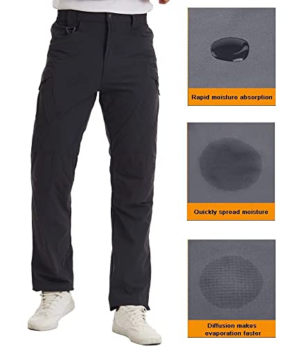 BIYLACLESEN Hiking Pants Mens Quick Dry Pants Mens Work Pants Breathable Pants Tactical Pants Tactical Army Pants Khaki Pants Mens Zipper Pockets