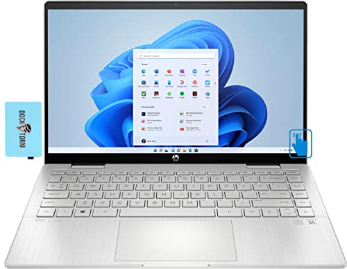 HP Pavilion x360 14-ek00 Home & Business 2-in-1 Laptop (Intel i5-1235U 10-Core, 8GB RAM, 512GB PCIe SSD, Intel Iris Xe, 14.0" 60Hz Touch Full HD (1920x1080), Fingerprint, Win 11 Pro) with Hub
