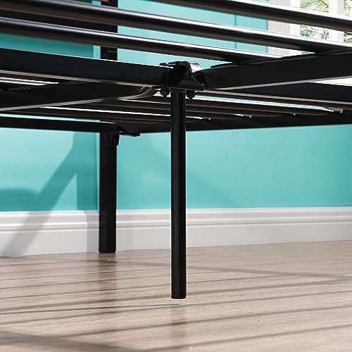 HAUSHECK Queen Size Platform Bed Frame, Industrial Stlye Bed Frames w/Headboard & Footboard, Metal Bedframe No Box Spring Needed w/Strong Steel Slat Support Mattress Foundation for Teen, Adults