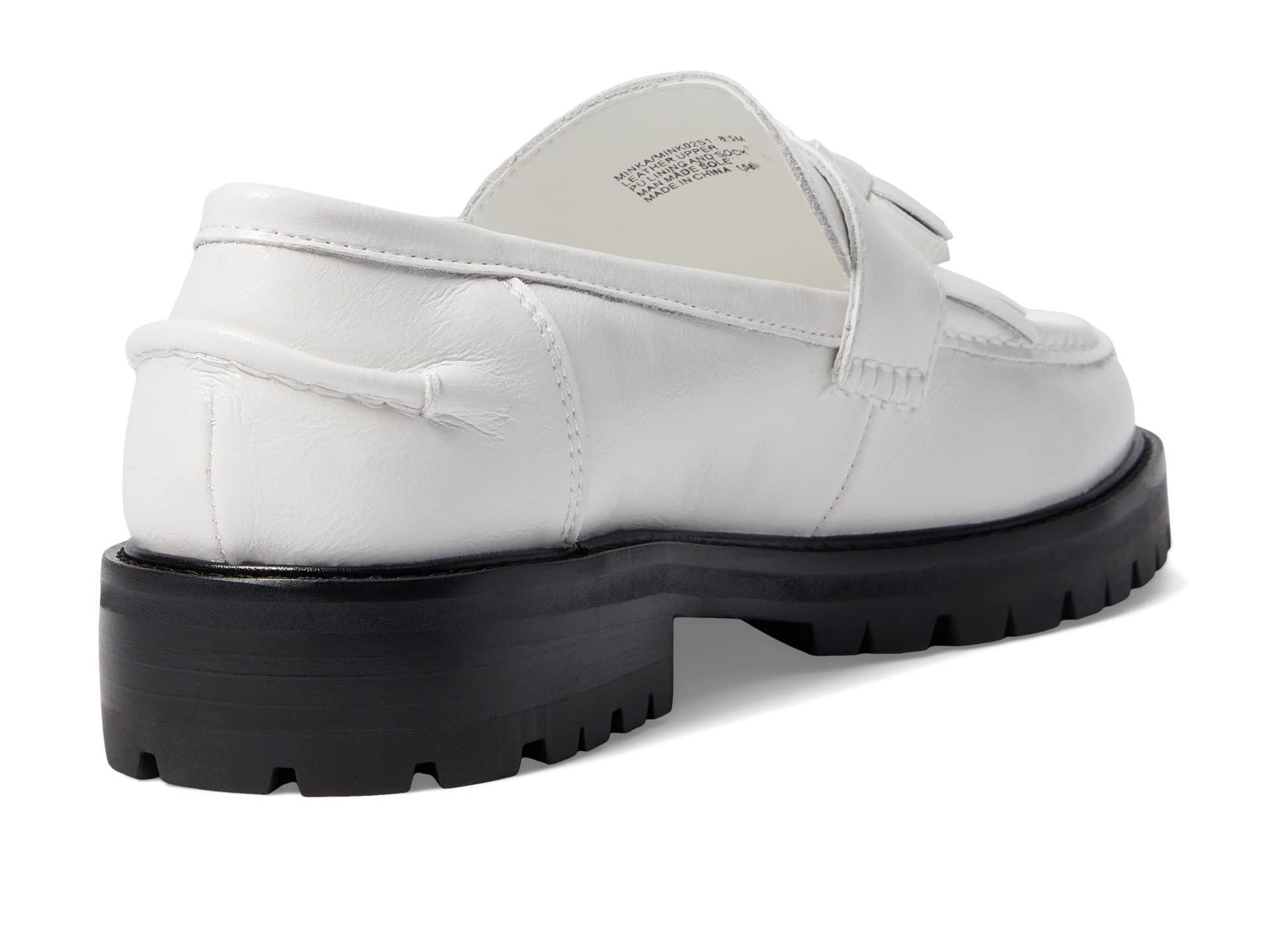Steve Madden Women's Minka Loafer, White Leather, 7.5