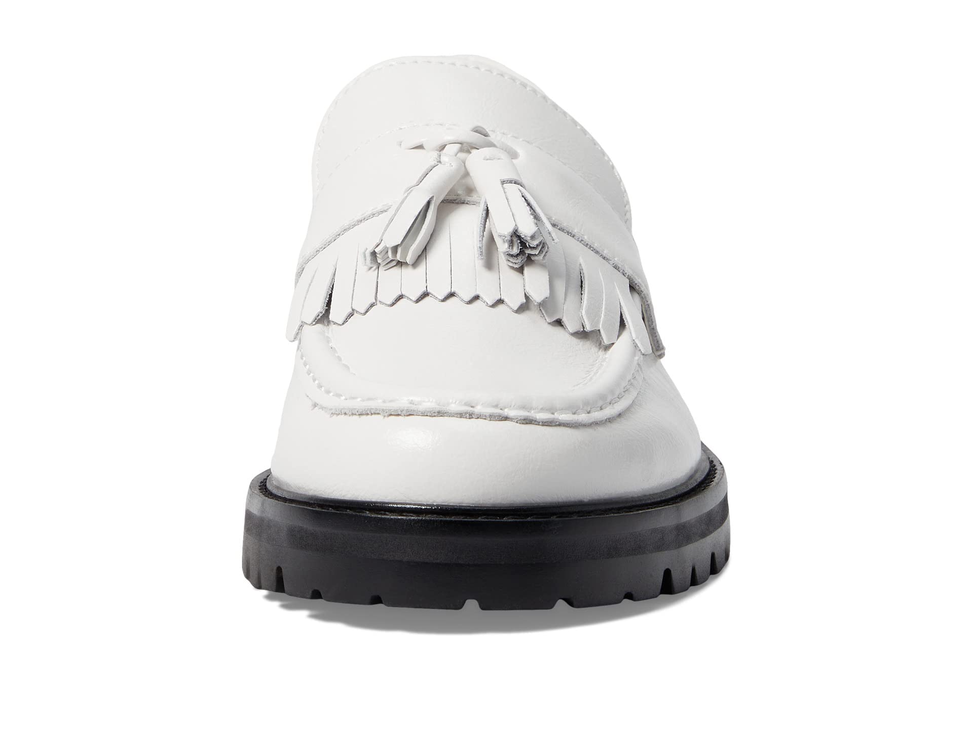 Steve Madden Women's Minka Loafer, White Leather, 7.5