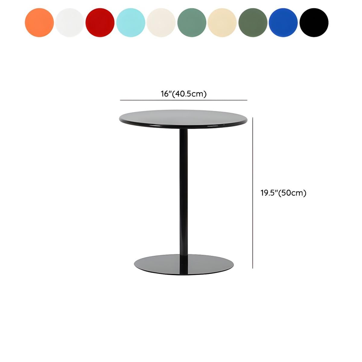 CraftThink End Table, Scandinavian Style Round Metal Side Table with Pedestal Base Sofa Side Table for Living Room Bedroom Balcony and Office, 2 Pieces Green