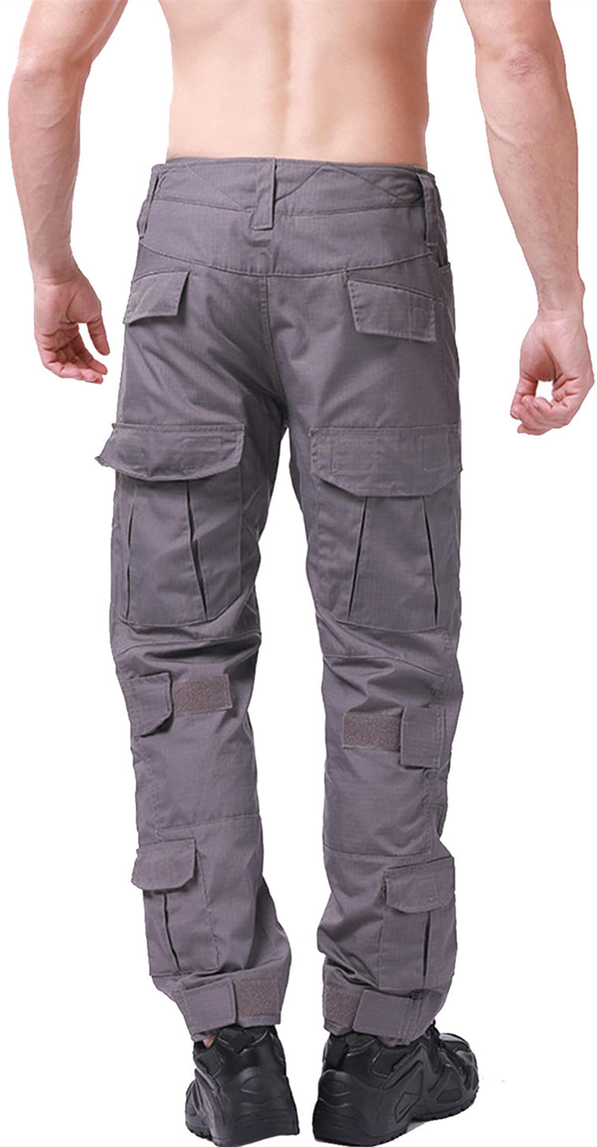 Uugood Men’s Military Trousers Tactical Camouflage Pants Breathable Multi-Pocket Combat Pant Ripstop Cargo Pants for Airsoft Hunting Hiking Paintball (Gray, XL)