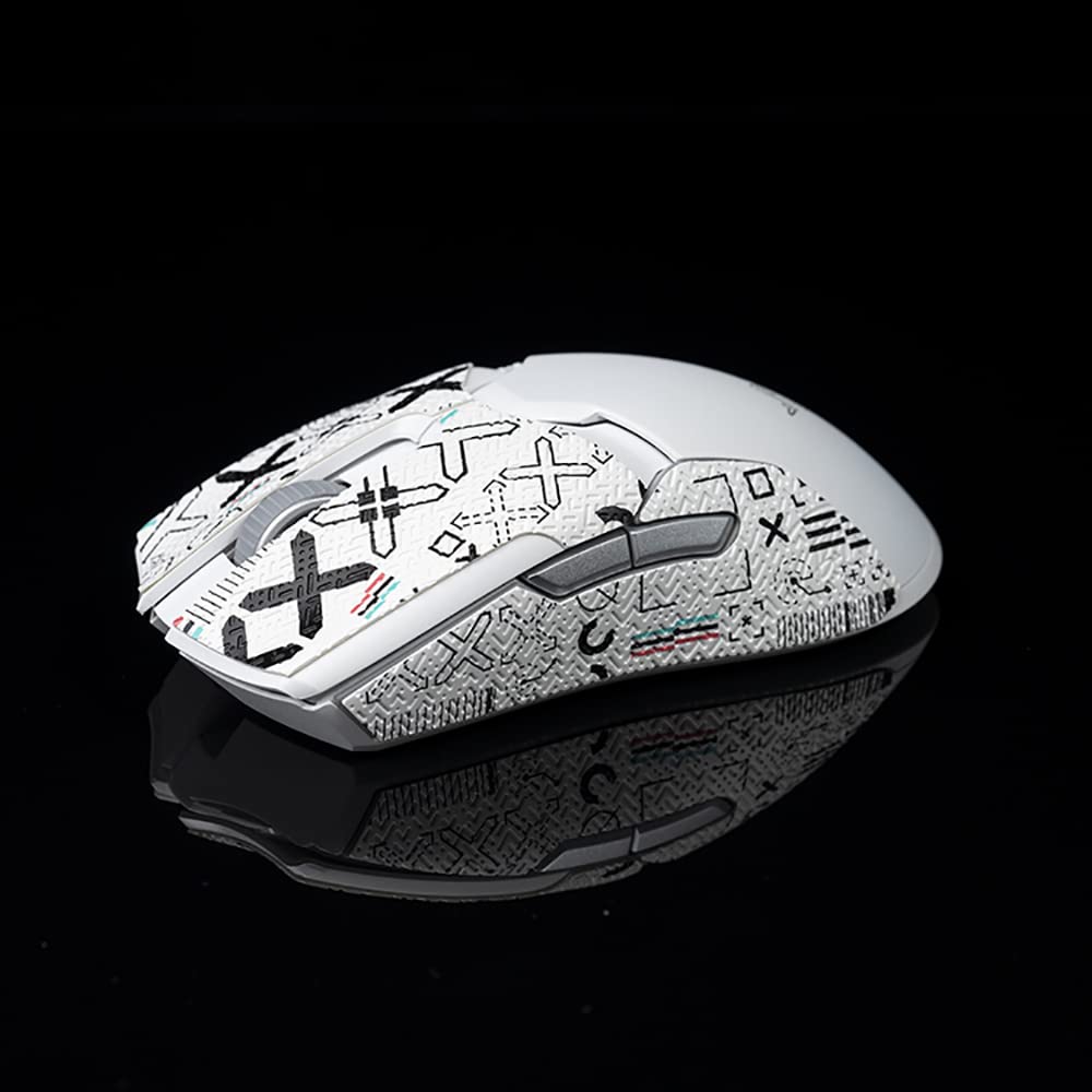 Hokeyio Mouse Grip Tape Sticker for Razer Viper Ultimate Wireless Non Slip Suck Sweat Pre Cut Bloody Red