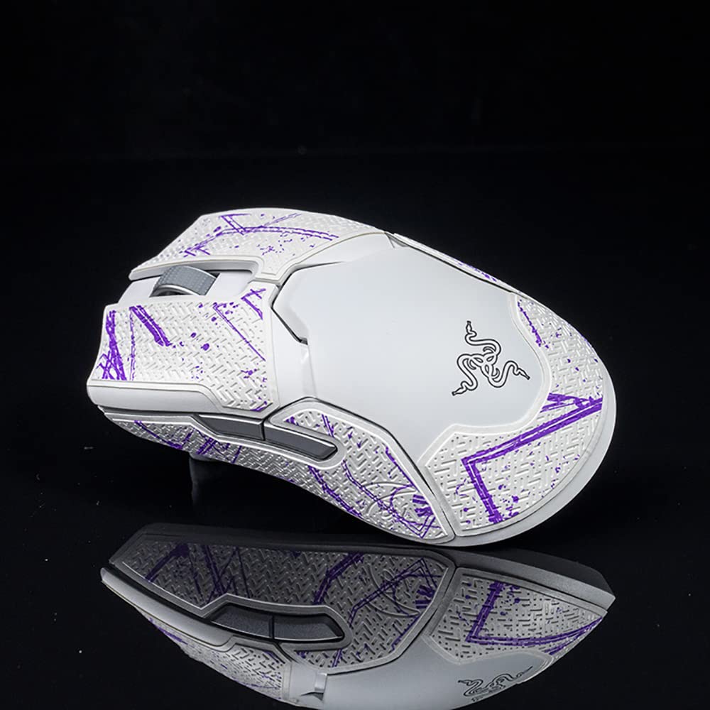 Hokeyio Mouse Grip Tape Sticker for Razer Viper Ultimate Wireless Non Slip Suck Sweat Pre Cut Bloody Red