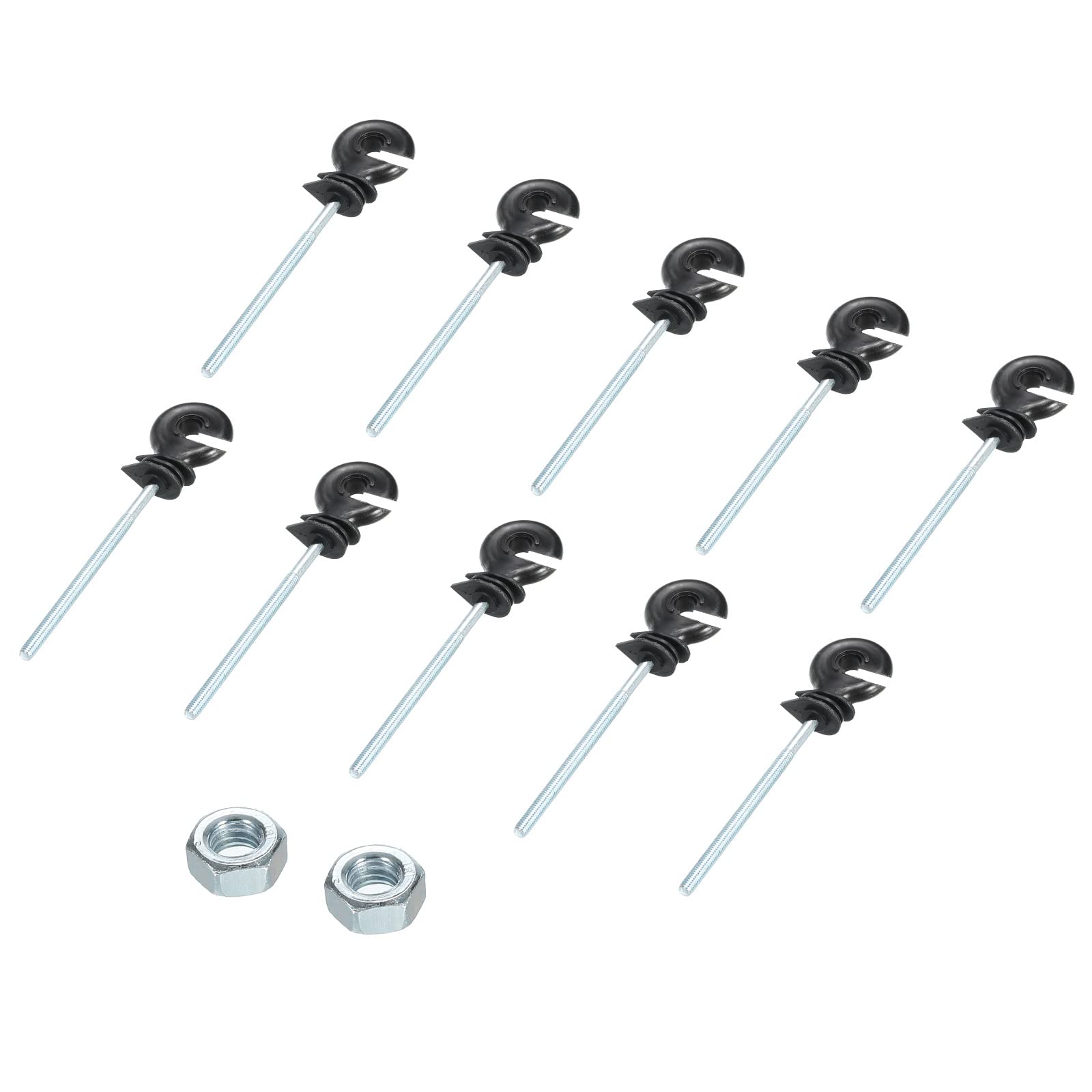 PATIKIL Electric Fence Insulator Screw-in Ring Insulator 25pcs M6 Wood Post Insulator Black for Farm Fencing Power Grid System