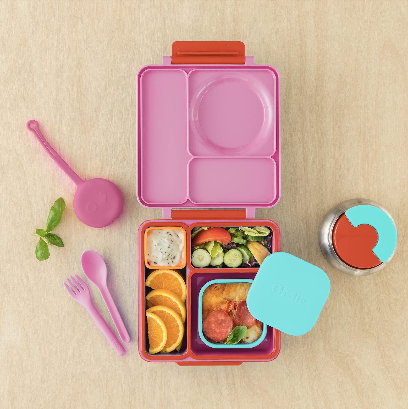 Omie OmieBox Silicone Leakproof Snack Containers To Go, Food Storage Containers with Lid - BPA Free, Airtight, Dishwasher and Freezer Safe, Oven Safe - 9.4 ounces