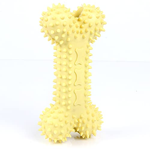 HaLumYi Rubber Bones for Dogs, Flexi Chew Dog Better Bones, Bite Force Dog Toy, Teething Dog Toys for Puppies, Small, A-Yellow