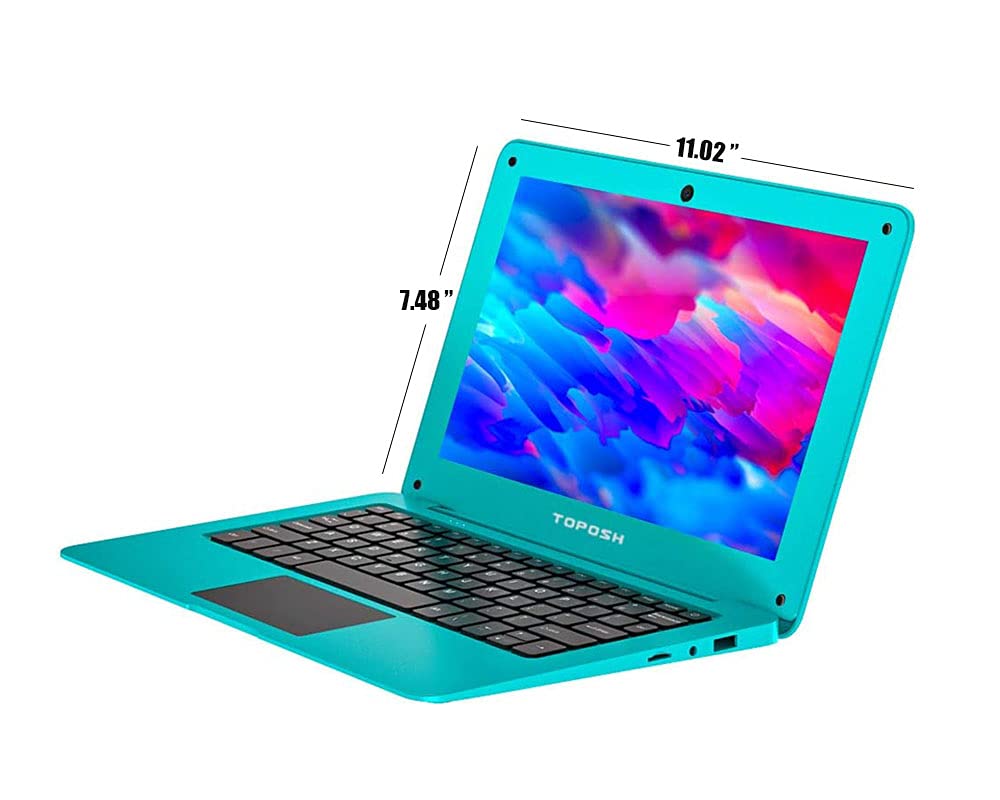 TOPOSH Kids Laptop 10.1 Inch Supports Windows 10 PC Notebook Computer 4GB RAM+64GB SSD Intel Celeron N3350 Dual-Core Graphics 1.1 GHz with US Keyboard WiFi Bluetooth-Green