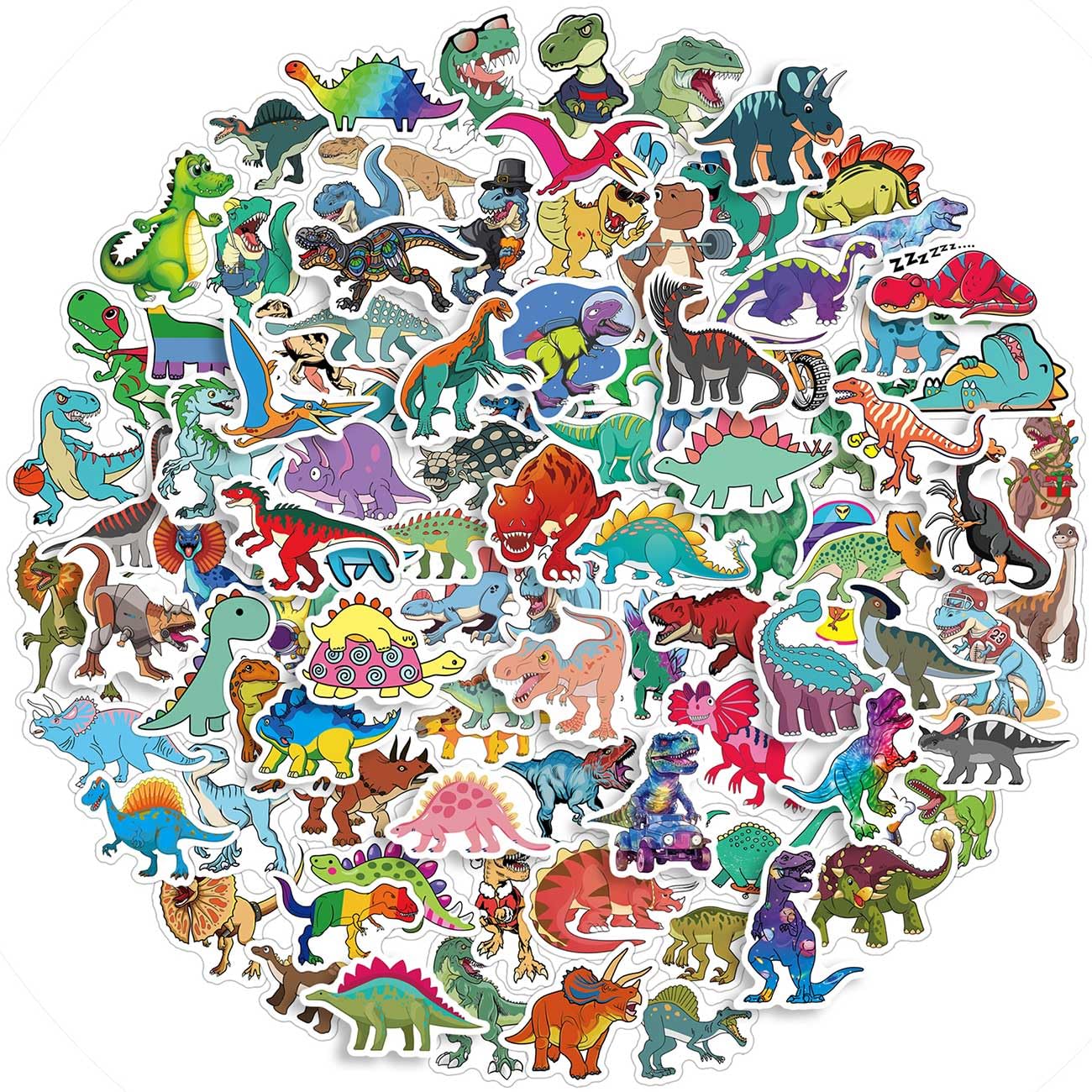 Dinosaur Stickers 100 Pcs Waterproof Vinyl Stickers for Water Bottles 2