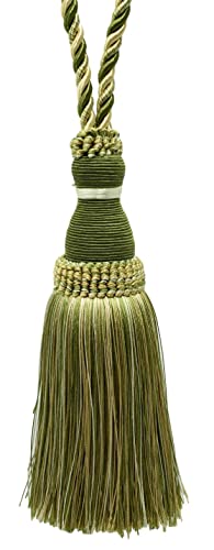 Beautiful Large 8" (20cm) Tassel (KTH8) Olive Garden Green Multicolor #010 (Yellow Green, Sage Green, Olive Green, Off White) Individually Sold