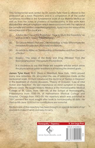 Repertory of the Homeopathic Materia Medica (Medium Reperetory Edn)