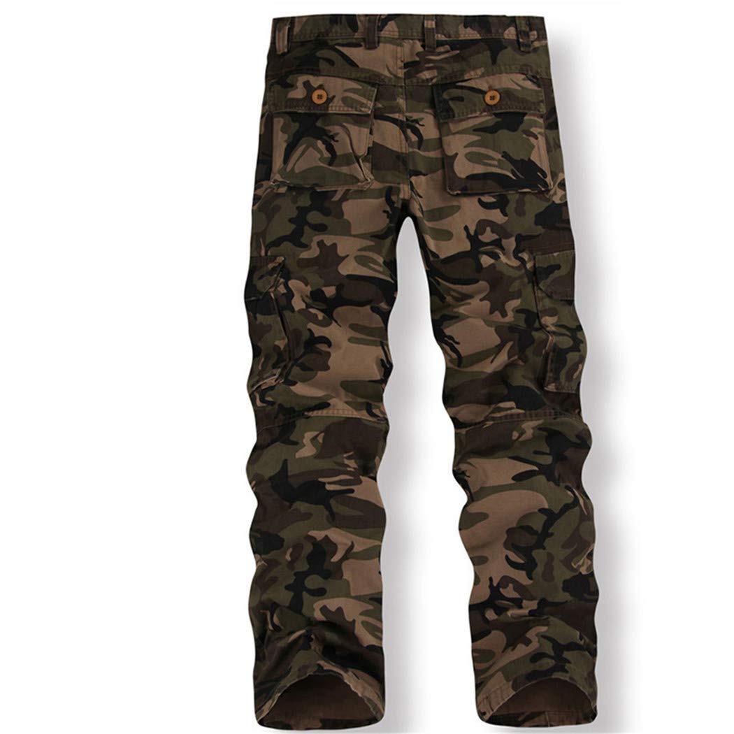 MNXOIA Military Style Army Combat Uniform Camouflage Pants Men's Camo Train Tactical Cargo Pants Casual Cotton Pants Gray Camo 38