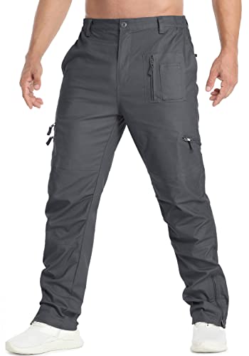 MAGCOMSEN Men's Cargo Work Pants Lightweight Tactical Military Pants BDU Pants Ripstop Army Pants Combat Hunting Pants Grey,34