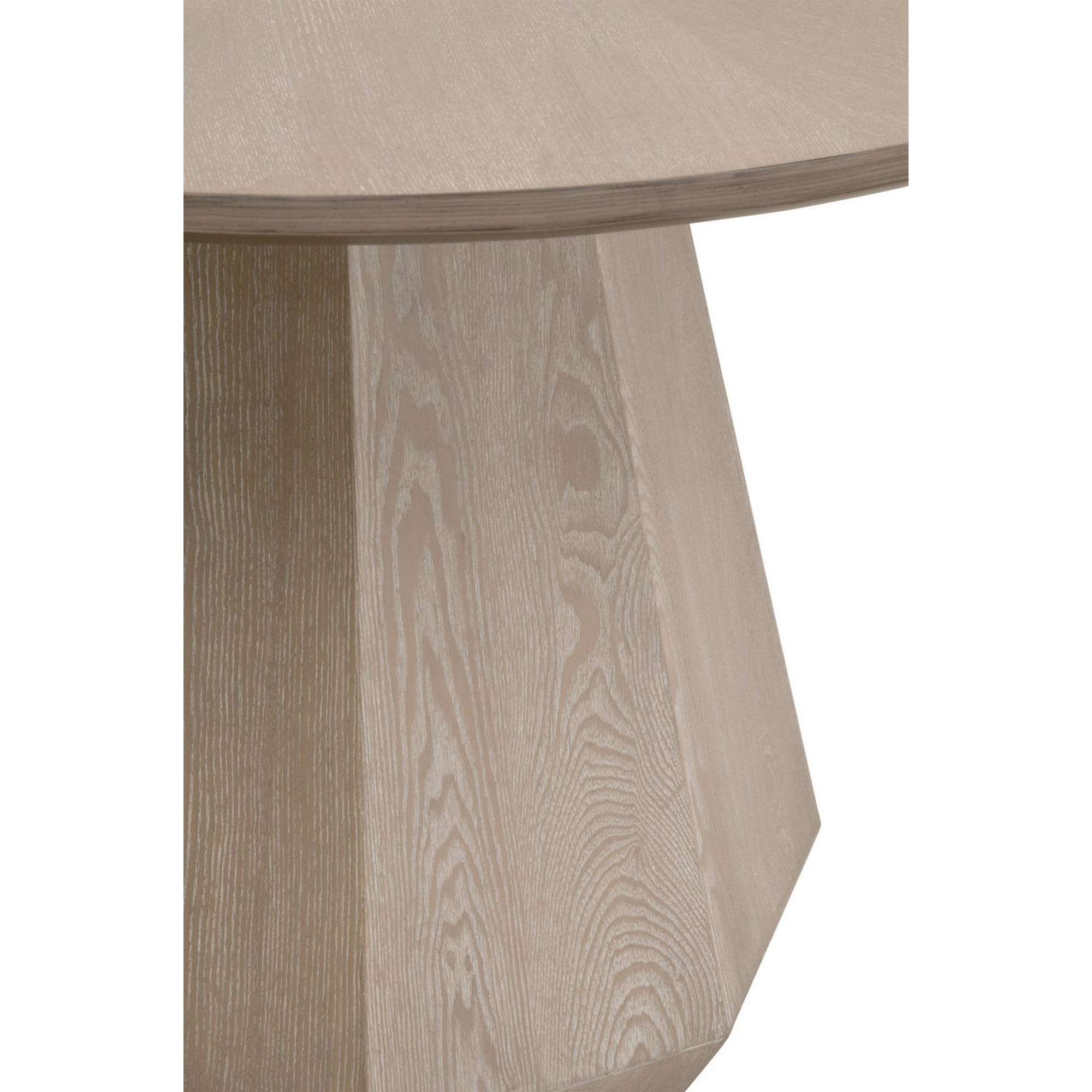 Benjara 42 Inch Round Dining Table, Starburst Top, Octagonal Pedestal Base, Gray