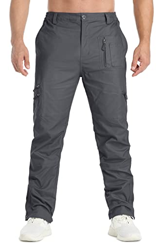 MAGCOMSEN Men's Cargo Work Pants Lightweight Tactical Military Pants BDU Pants Ripstop Army Pants Combat Hunting Pants Grey,34
