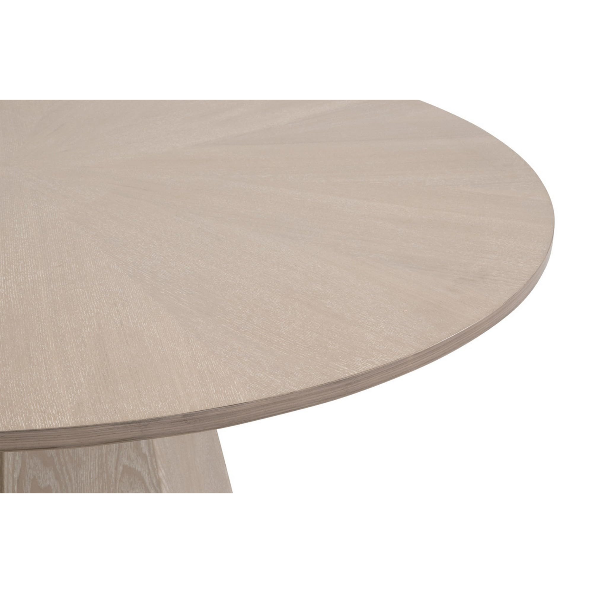 Benjara 42 Inch Round Dining Table, Starburst Top, Octagonal Pedestal Base, Gray