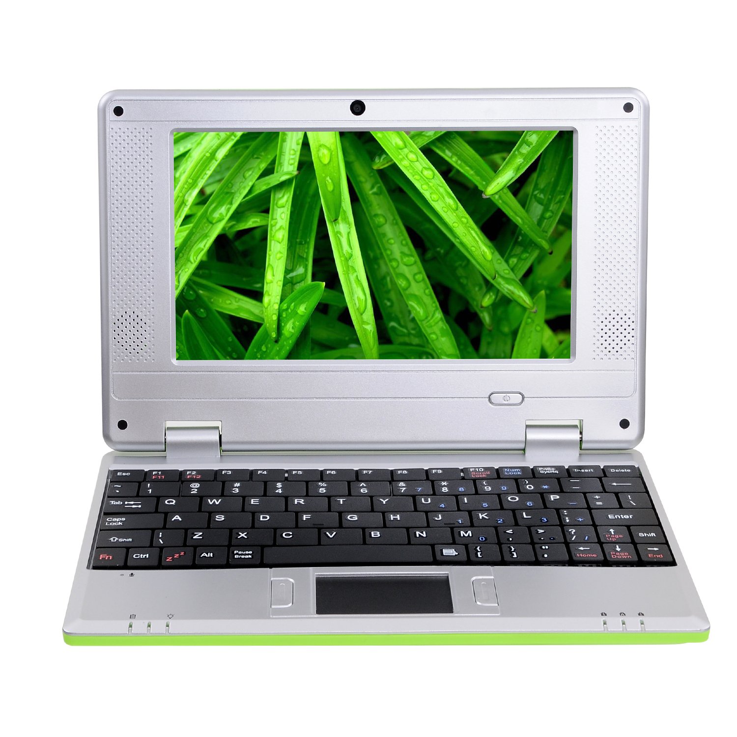 Goldengulf 7 Inch Portable Mini Computer Laptop PC Netbook for Kids Android 12 Quad Core 32GB WiFi Built in Camera Netflix YouTube Flash Player (Green)