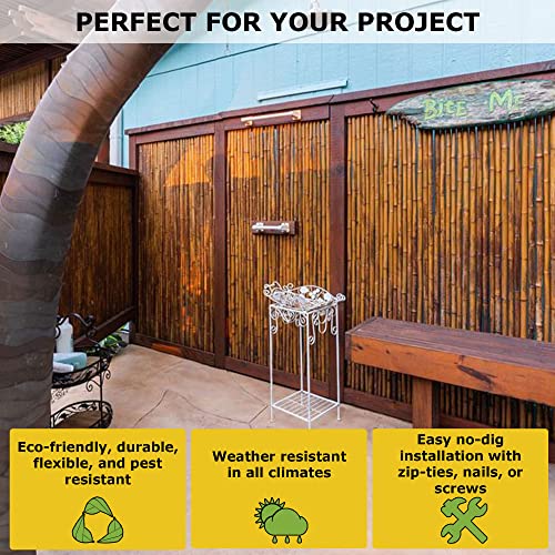 Backyard X-Scapes Caramel Brown Bamboo Fencing Decorative Rolled Fence Panel 3 ft H x 8 ft L