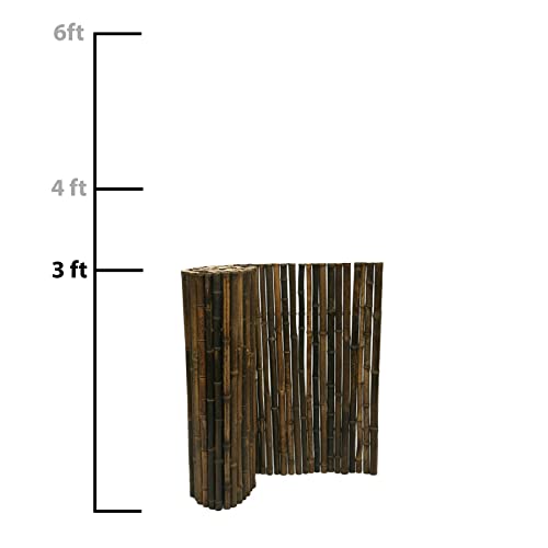 Backyard X-Scapes Caramel Brown Bamboo Fencing Decorative Rolled Fence Panel 3 ft H x 8 ft L