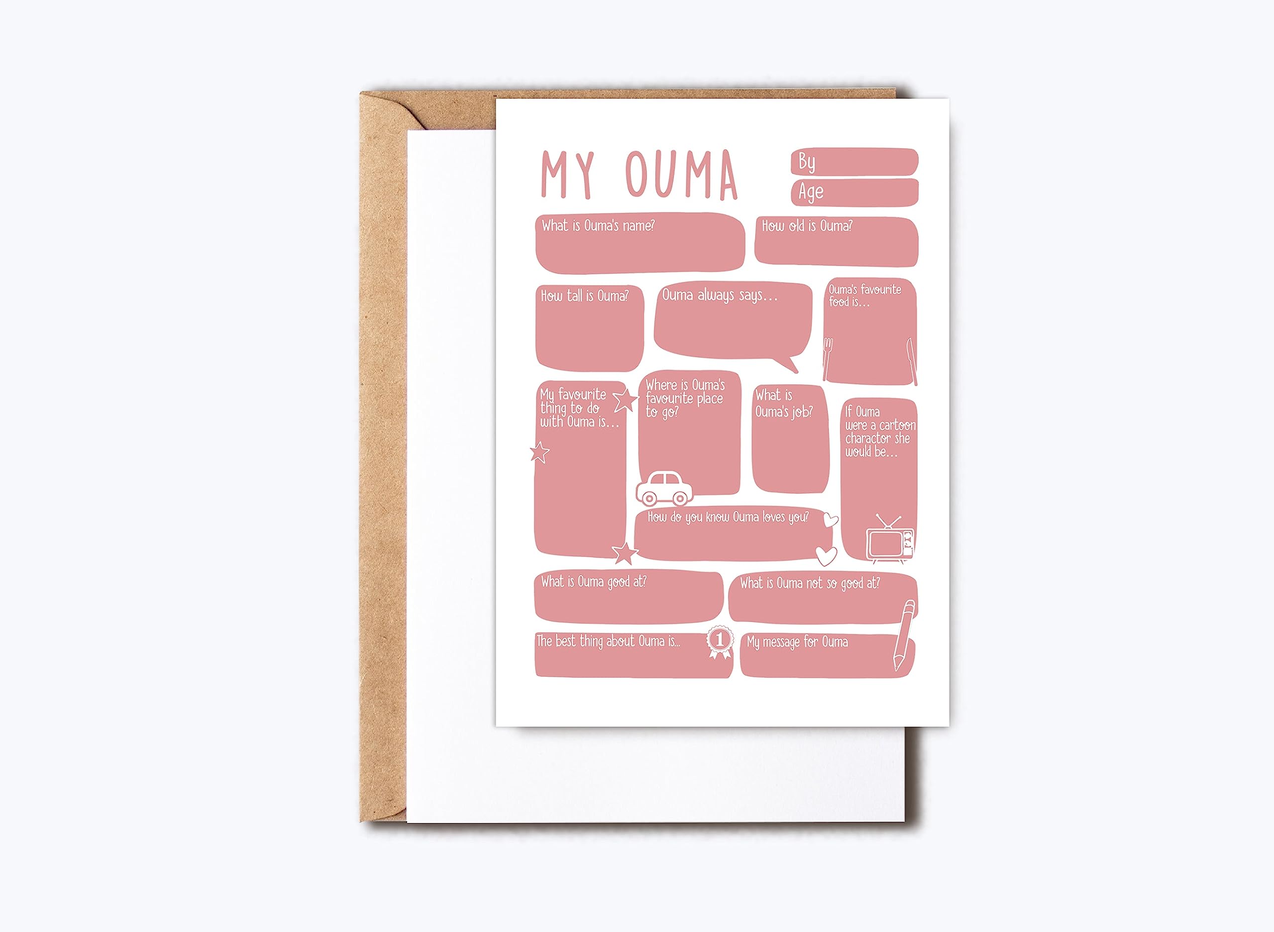 HKDesignGift My Omie Card - Mothers Day Card - Funny Birthday Day Gift - Personalised Fill In The Blanks Keepsake Card - Omie Gift From Son Daughter - Grandchildren