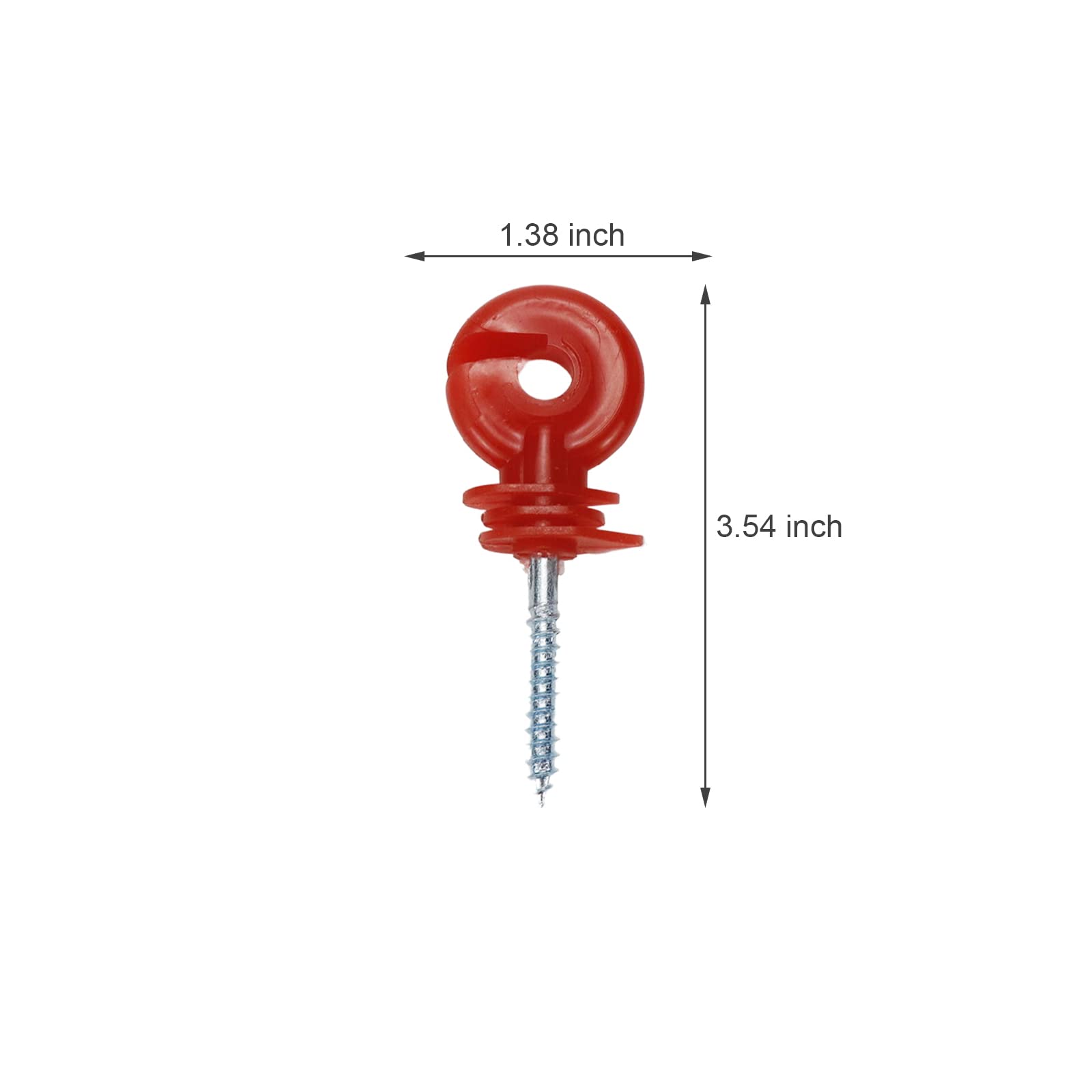 Meprotal 50pcs Electric Fence Insulators, Red Fence Ring Post Wood Post Insulator, Screw in Ring Insulators for Farm Animal Fencing, Grid System Accessories for Animal Husbandry Electronic