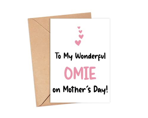 To My Wonderful Omie On Mother's Day Card - Omie Mothers Day Card - Omie Card - Gift For Her - To My Wonderful Omie Card - Mothers Day Card - Greeting Card - Anniversary Card
