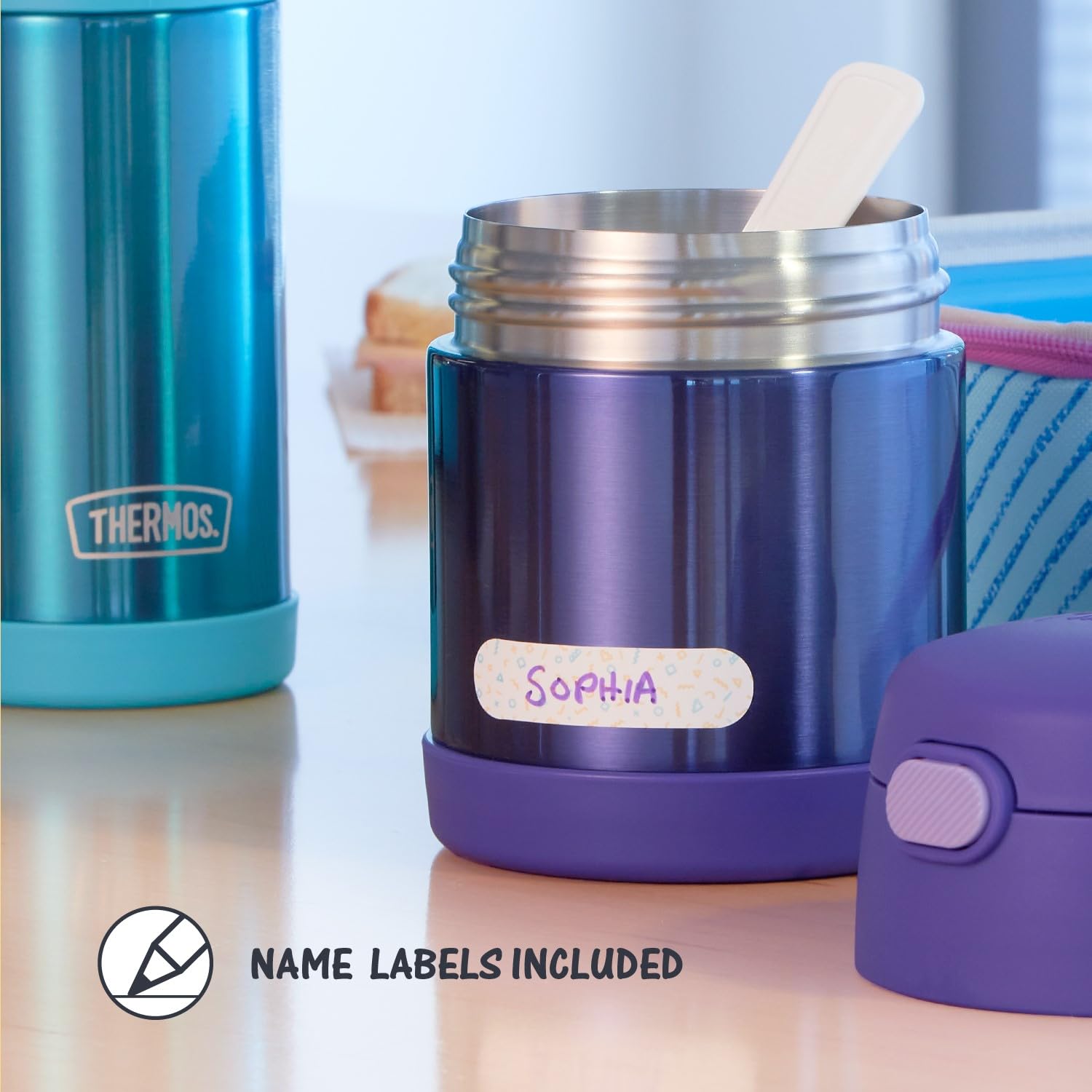 THERMOS FUNTAINER Insulated Food Jar, 10 Ounce, Kid Friendly Food Jar with Foldable Spoon, Spider-Man