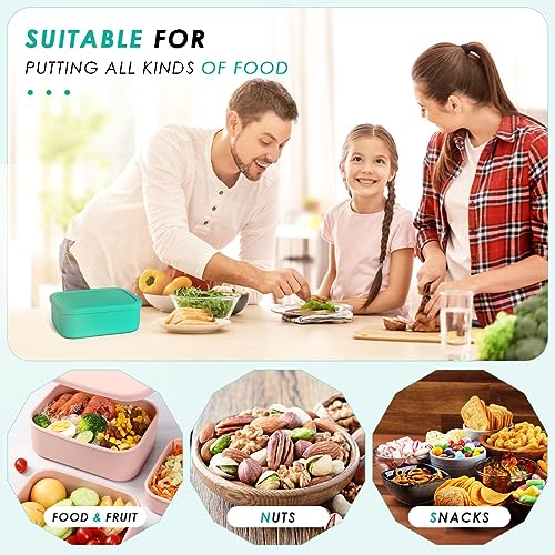 Keweis Silicone Food Storage Container, 47Oz Bento Lunch Box Silicone Containers with Lids, Hard-Shell Silicone, Airtight, Microwave, Dishwasher and Freezer Safe (Green)