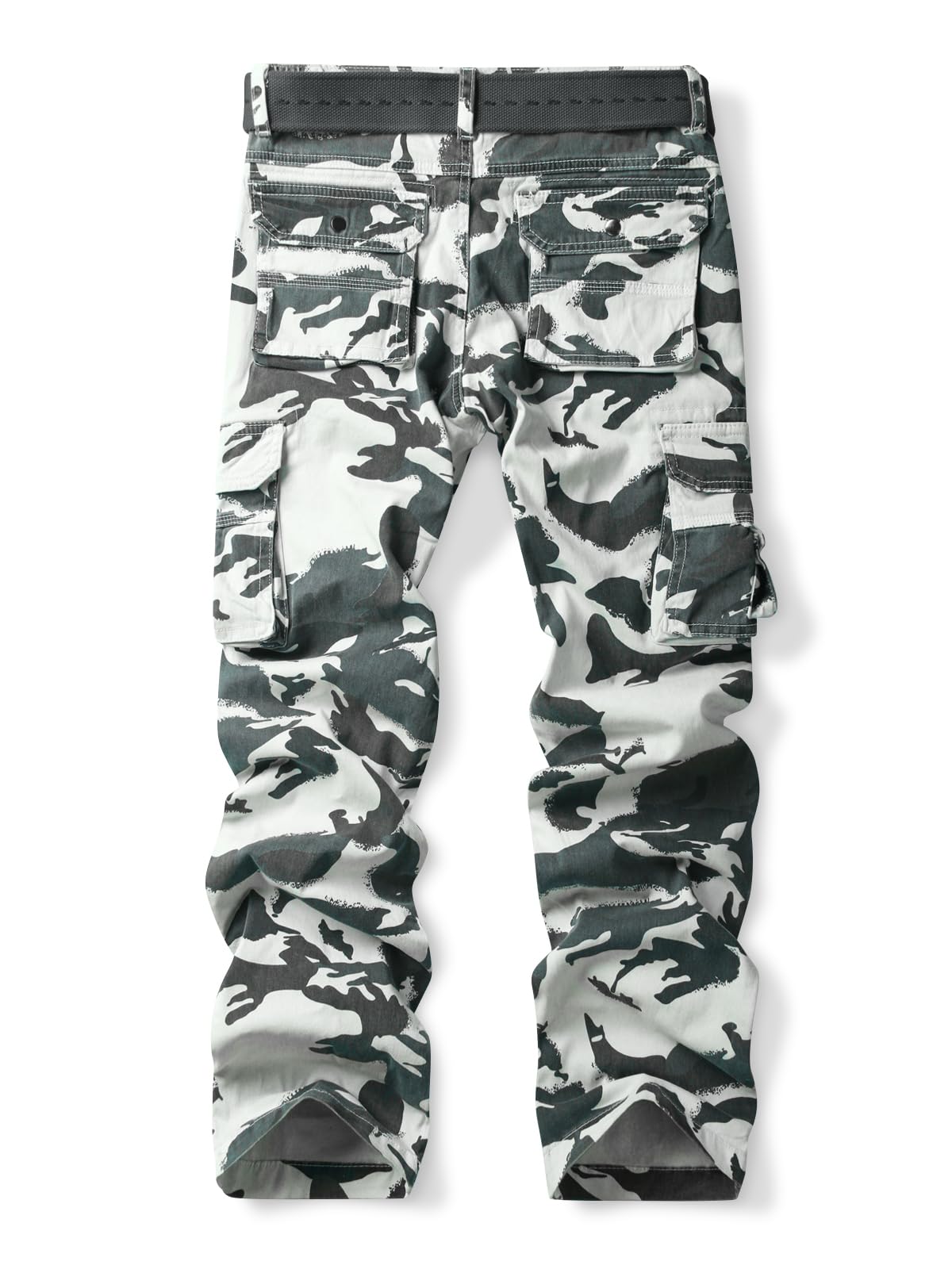 Womens Cargo Pants,Outdoor Casual Camoflage Camo Military Combat Work Hiking Pants with Pockets Camo White-US 4