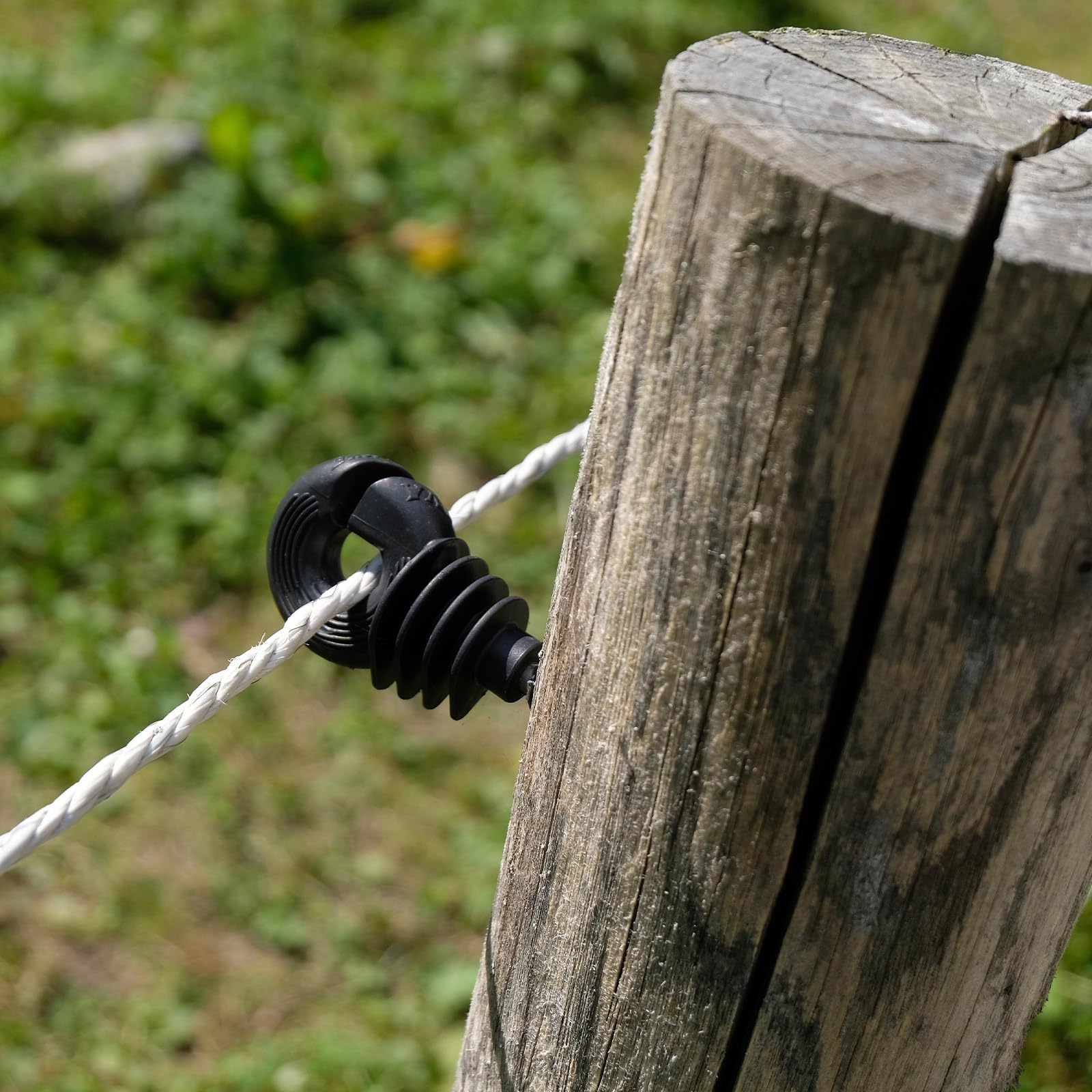 PATIKIL Electric Fence Insulator Screw-in Ring Insulator Wood Post Insulator for Farm Fencing Power Grid System