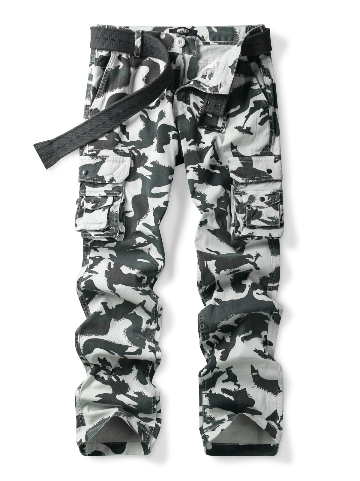 Womens Cargo Pants,Outdoor Casual Camoflage Camo Military Combat Work Hiking Pants with Pockets Camo White-US 4