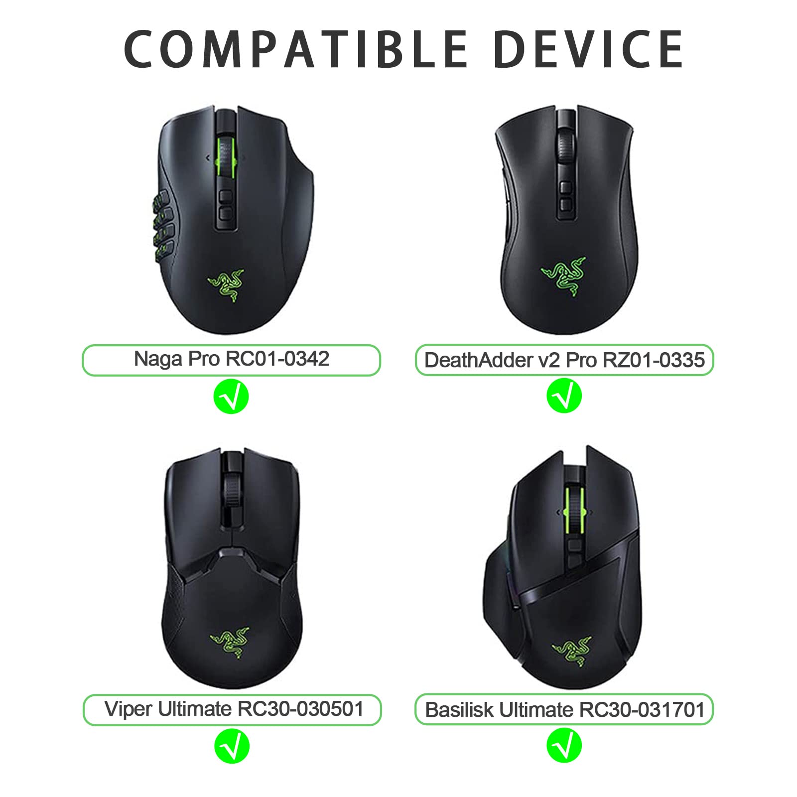 Runseed USB Cable Charging Cable for Razer Viper Ultimate/Razer Basilisk Ultimate/Razer Naga Pro/Razer DeathAdder V2 Pro Wireless Gaming Mouse
