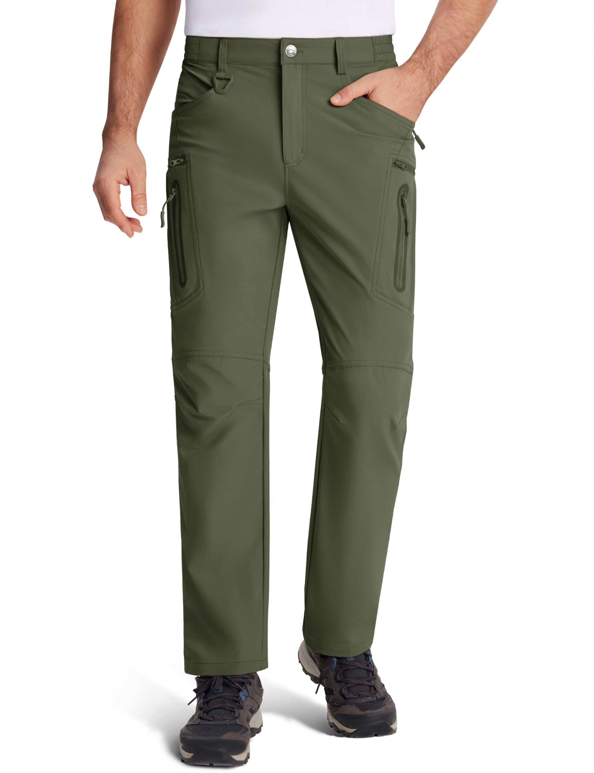 MAGCOMSEN Work Pants - Men's Tactical, Hiking, Quick Dry Military Cargo Pants - High Waisted, Army Green
