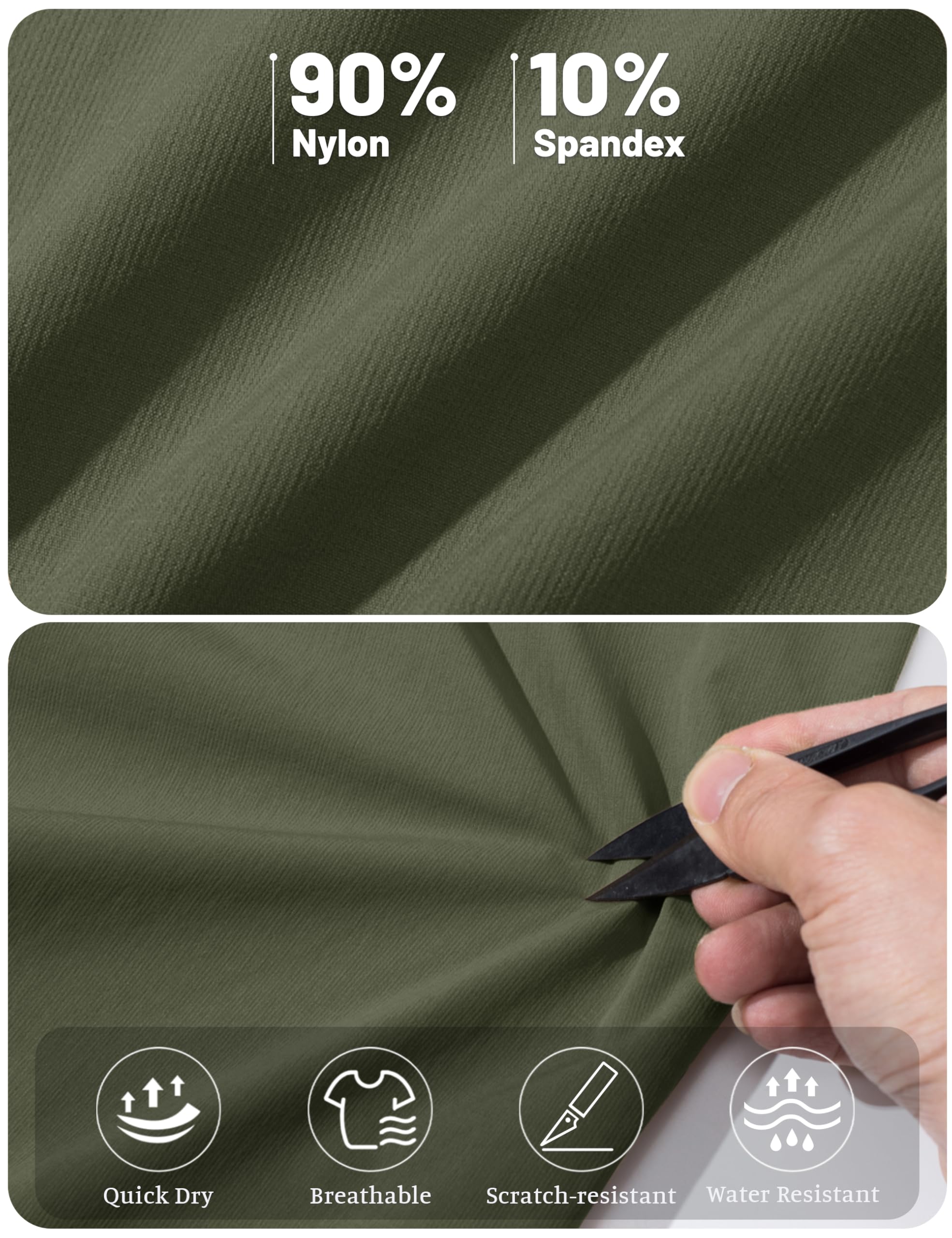 MAGCOMSEN Work Pants - Men's Tactical, Hiking, Quick Dry Military Cargo Pants - High Waisted, Army Green