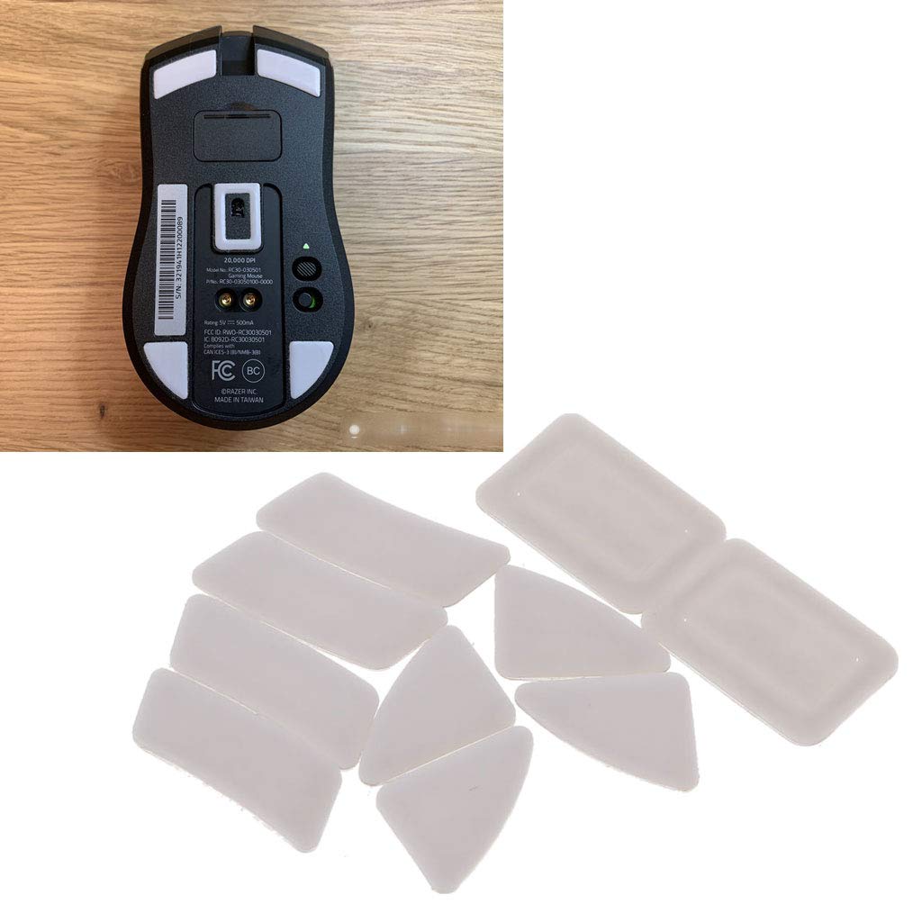 Gaming Mouse Feet Replacement, 2 SetsPack Tiger Gaming Curved Edges Mouse Feet, Mouse Skate, Mouse Pads for Razer Viper Ultimate Mouse White Mouse Glides Curve Edge, Mice Upgrade Kit, one size