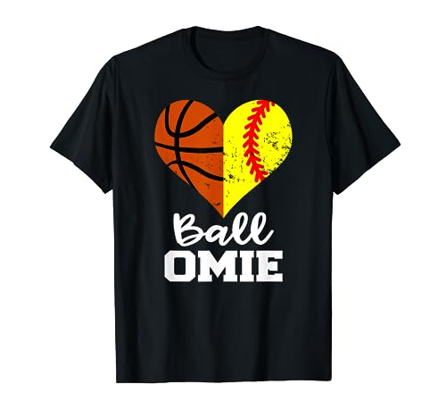 Ball Omie Heart Funny Softball Basketball Omie T-Shirt