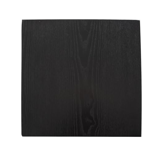 Howard Elliott Stepped Pedestal Accent Table, Black Wood and Mirrored Side End Table for Home Decor, Small Space Pedestal Table for Bedroom, Living Room & Entryway, 12 x 12 x 35.5 Inch, Tall