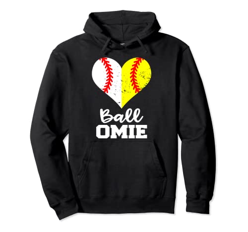 Ball Omie Heart Funny Baseball Softball Omie Pullover Hoodie