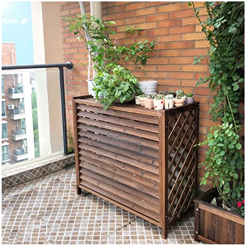 YPINKZ Outdoor Privacy Fence Panels Decorative Air Conditioner Fence Screens,Wood Fencing for Garden Patio Lawn 33.5"x29.5" 39.4"x37" 47"x39.4" (Size : 110x50x85cm(43.3x20x33.5in))