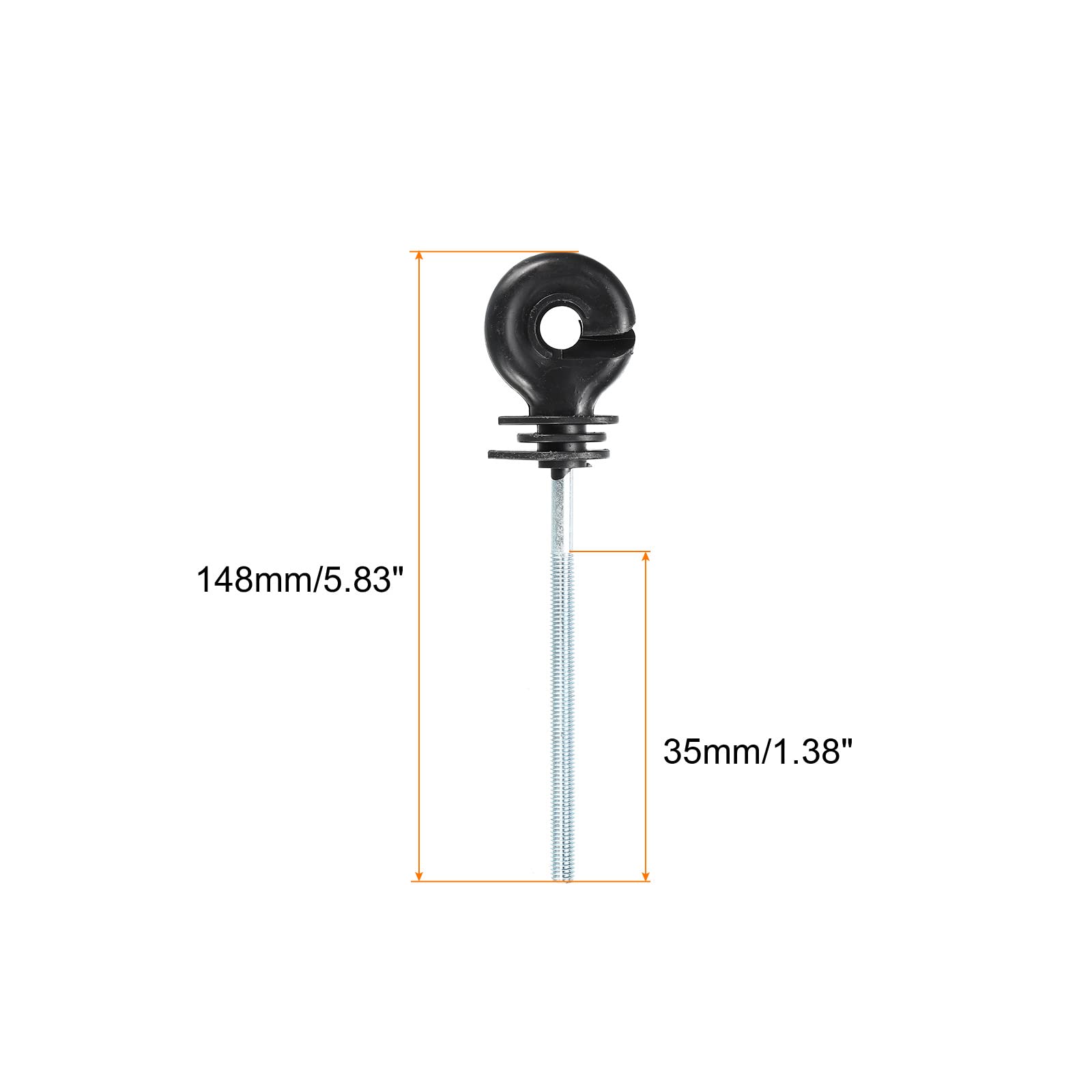 PATIKIL Electric Fence Insulator Screw-in Ring Insulator 12pcs M6 Wood Post Insulator Black for Farm Fencing Power Grid System
