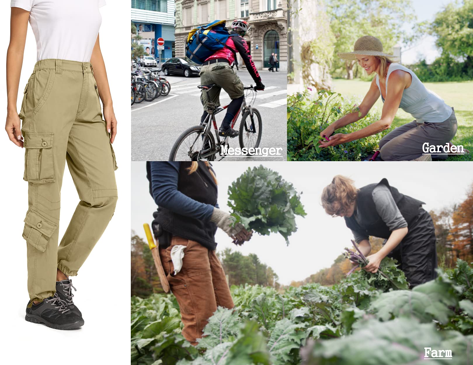 Raroauf Work Cargo Pants Womens Cotton Casual Military Combat Tactical Pants,Rip-Stop Outdoor Hiking Trousers Grey US 14