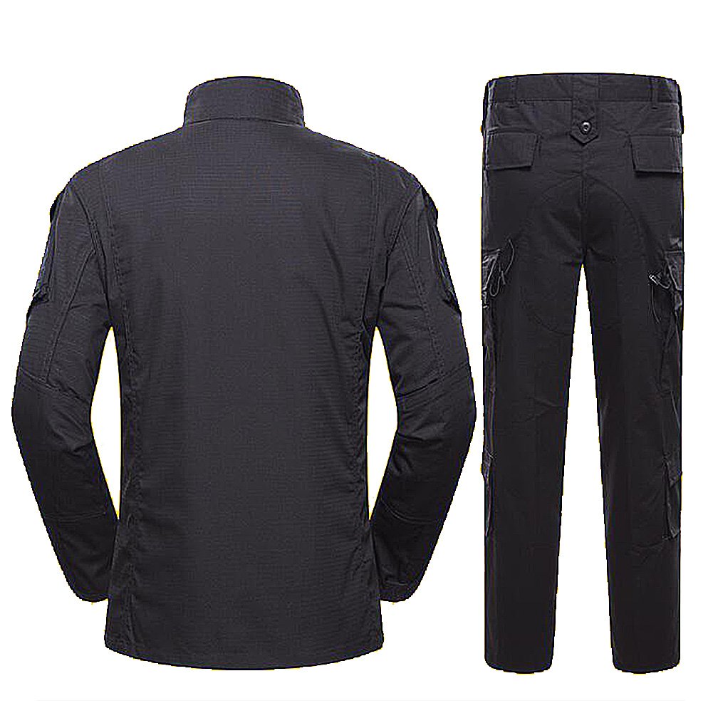 HANSTRONG GEAR Men Tactical BDU Combat Uniform Jacket Shirt & Pants Suit for Army Military Airsoft Paintball Hunting Shooting War Game Black(M)