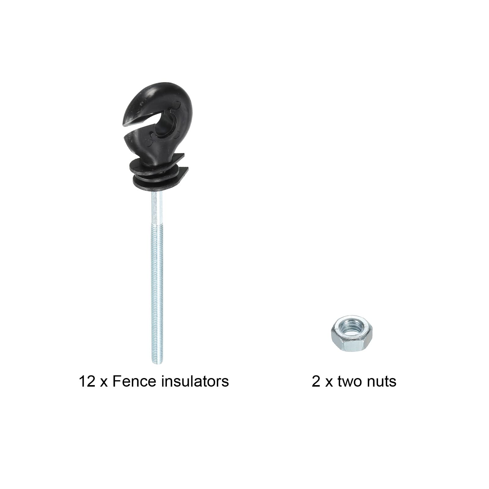 PATIKIL Electric Fence Insulator Screw-in Ring Insulator 12pcs M6 Wood Post Insulator Black for Farm Fencing Power Grid System