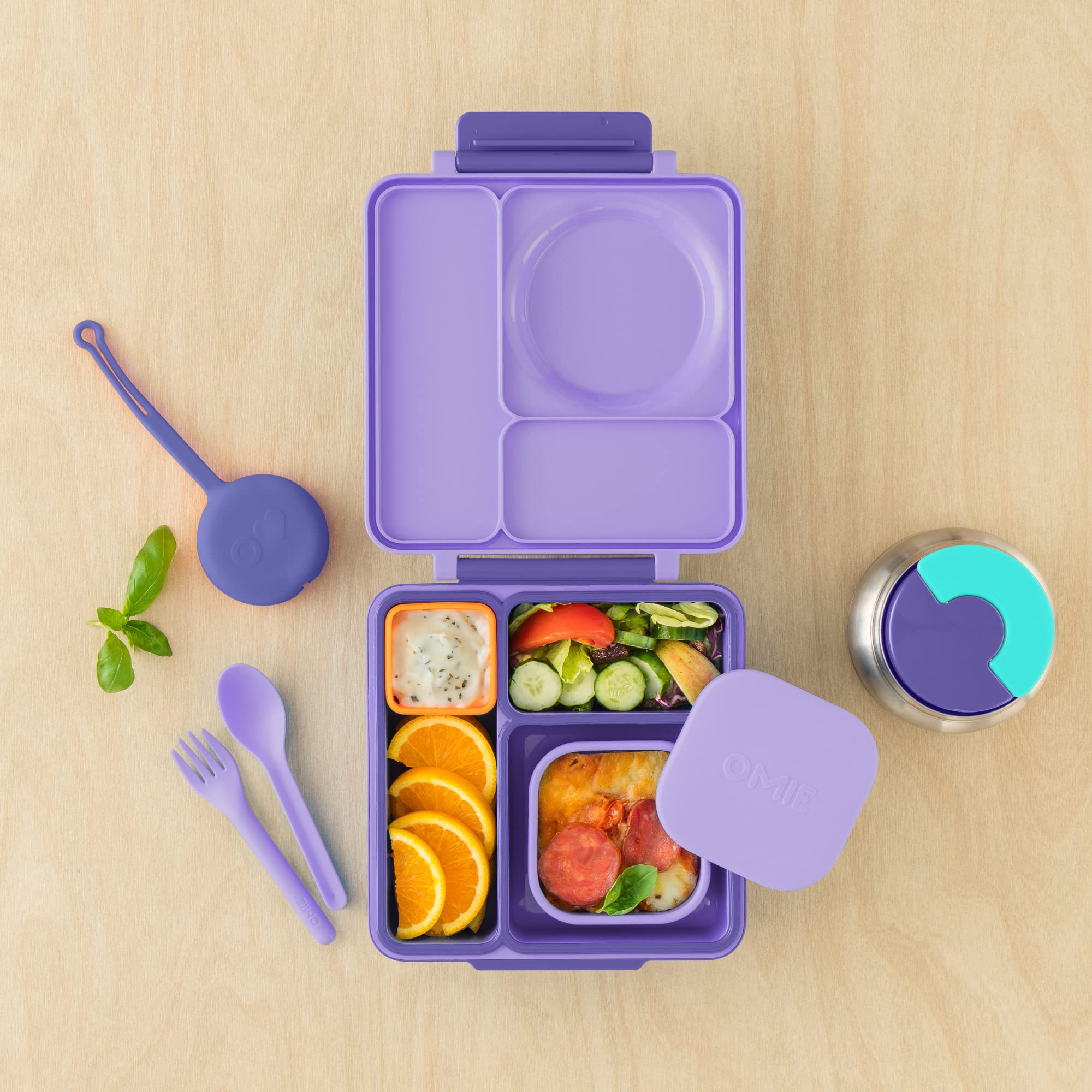 Omie OmieBox Silicone Leakproof Snack Containers To Go, Food Storage Containers with Lid, School Lunch Bento Container - BPA Free, Airtight, Dishwasher and Freezer Safe, Oven Safe - 9.4 ounces