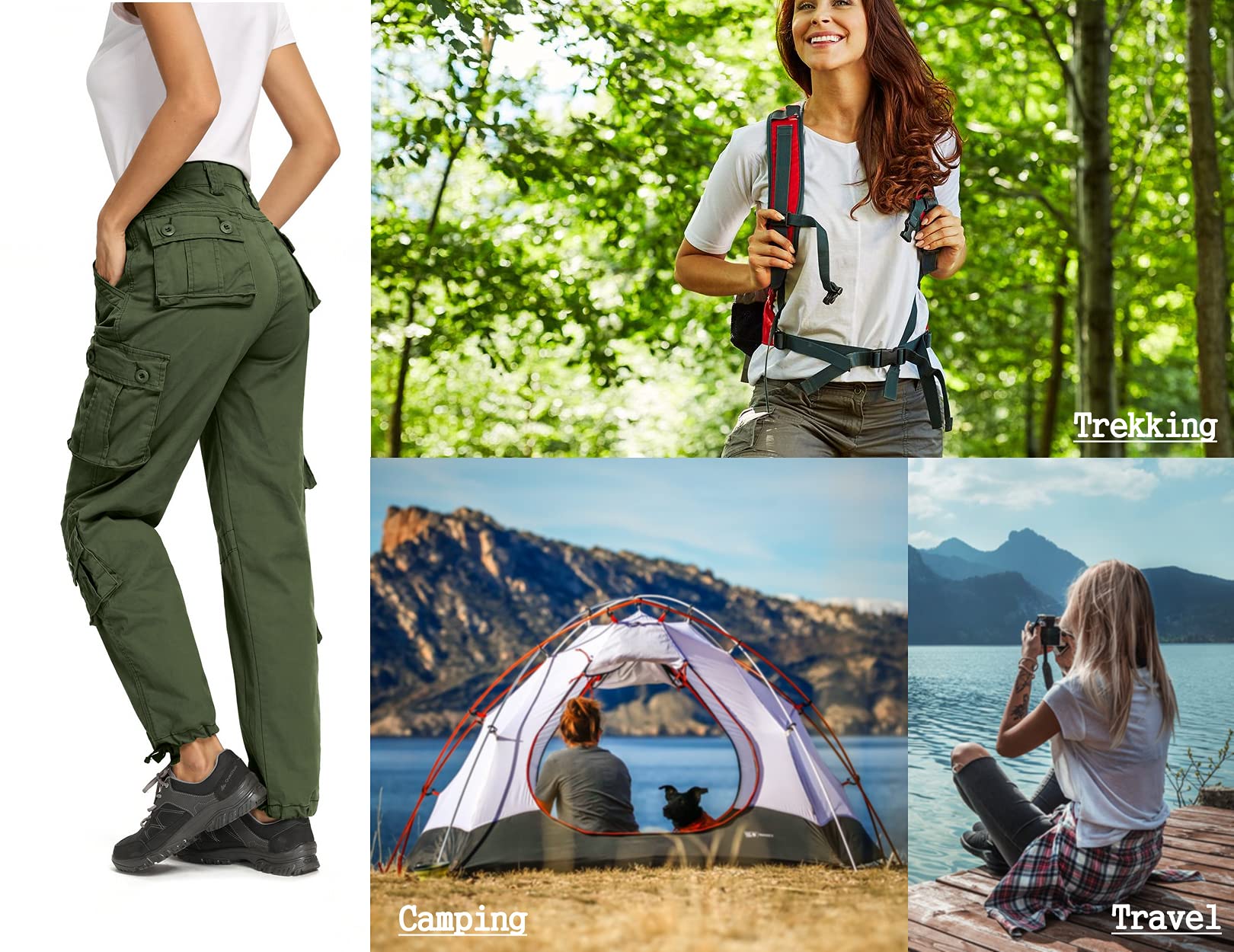 Raroauf Work Cargo Pants Womens Cotton Casual Military Combat Tactical Pants,Rip-Stop Outdoor Hiking Trousers Grey US 14