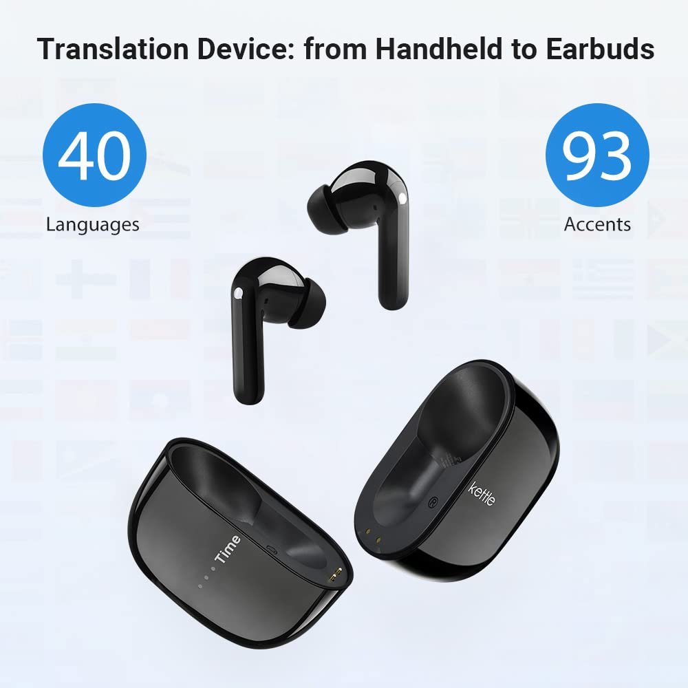 Timekettle M3 Language Translator Earbuds, Two-Way Translator Device with APP for 40 Languages and 13 Offline Translation Packs, Fast Reaction with Revolutionary Al Semantic Tech, Offline Version